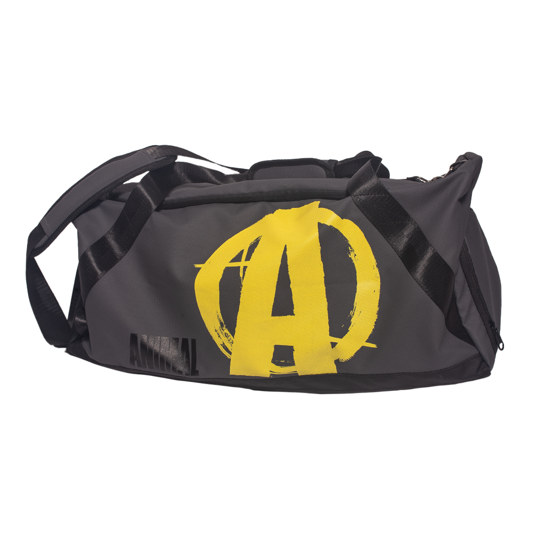 Animal Gym Duffle Bag Gray with Yellow A Logo & Animal Pak